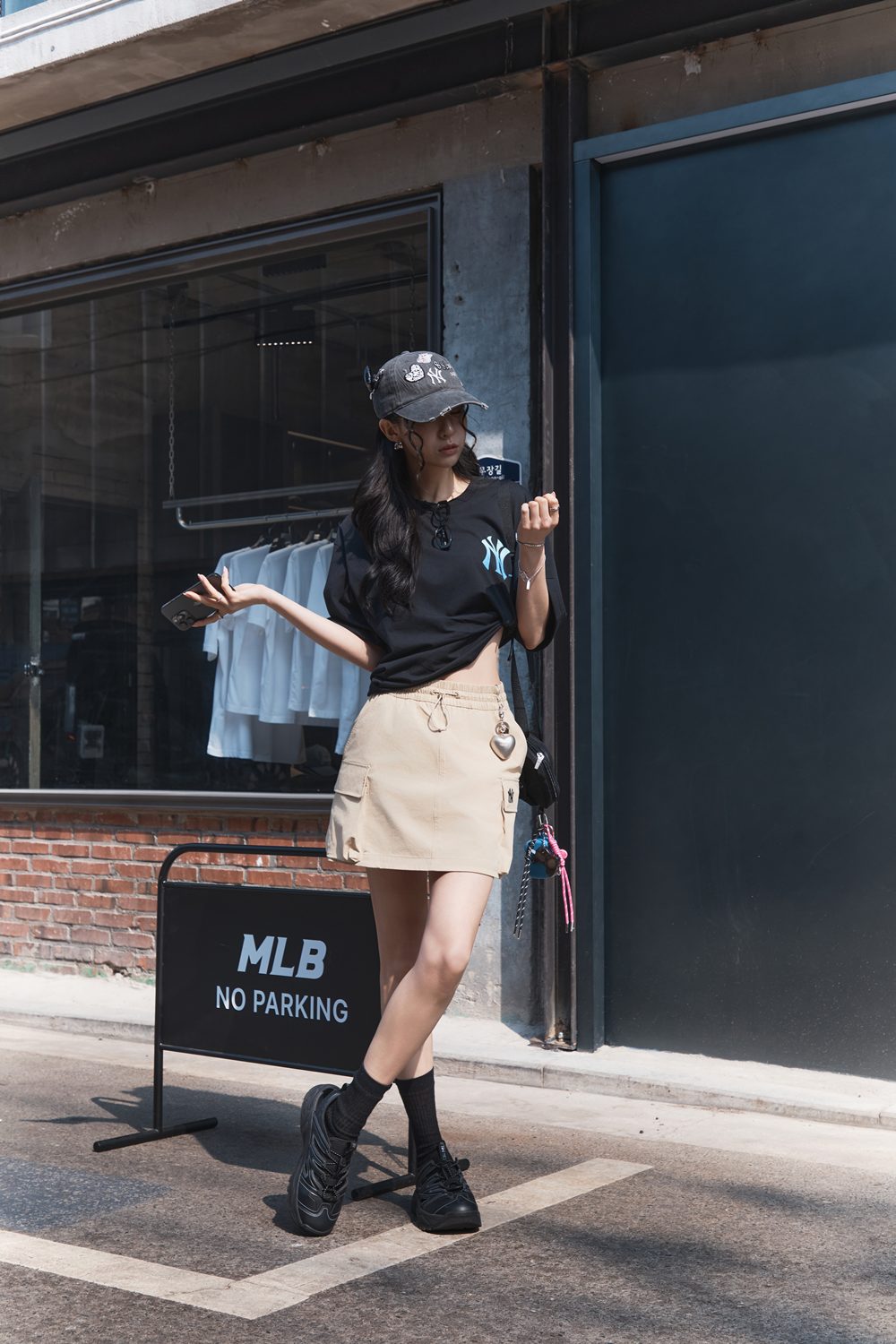 BASIC GORPCORE RIPSTOP CARGO MINI SKIRT NEW YORK YANKEES BASIC GORPCORE RIPSTOP CARGO MINI SKIRT NEW YORK YANKEES
