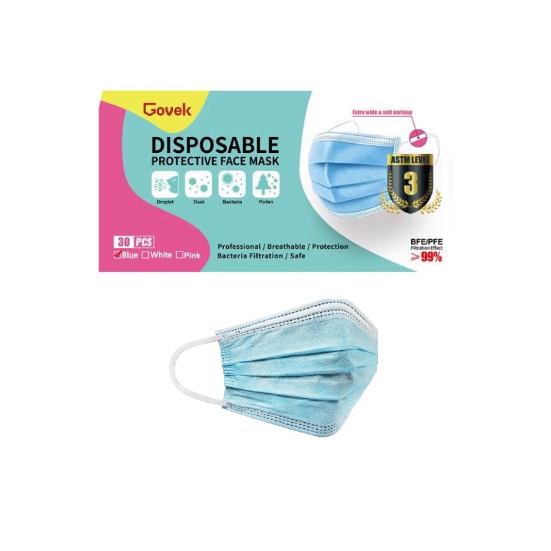 GOVEK ASTM Level 3 Protective Mask (Blue) 30pcs - Sasa eShop