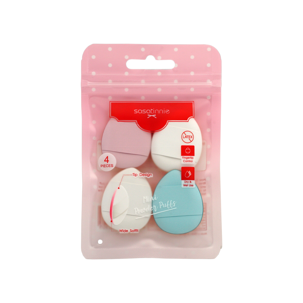 sasatinnie Mini Powder Puff 4pcs- Sasa eShop