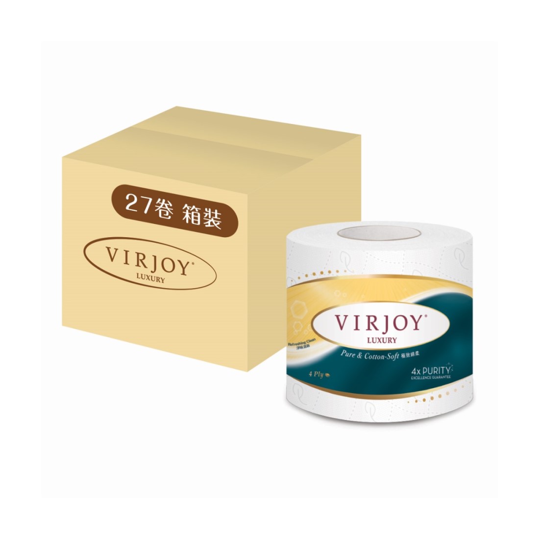 📦[原箱優惠] Virjoy 唯潔雅 極致綿柔4層衛生紙淨味清新(27卷原箱) | APITA UNY eShop | CU APP